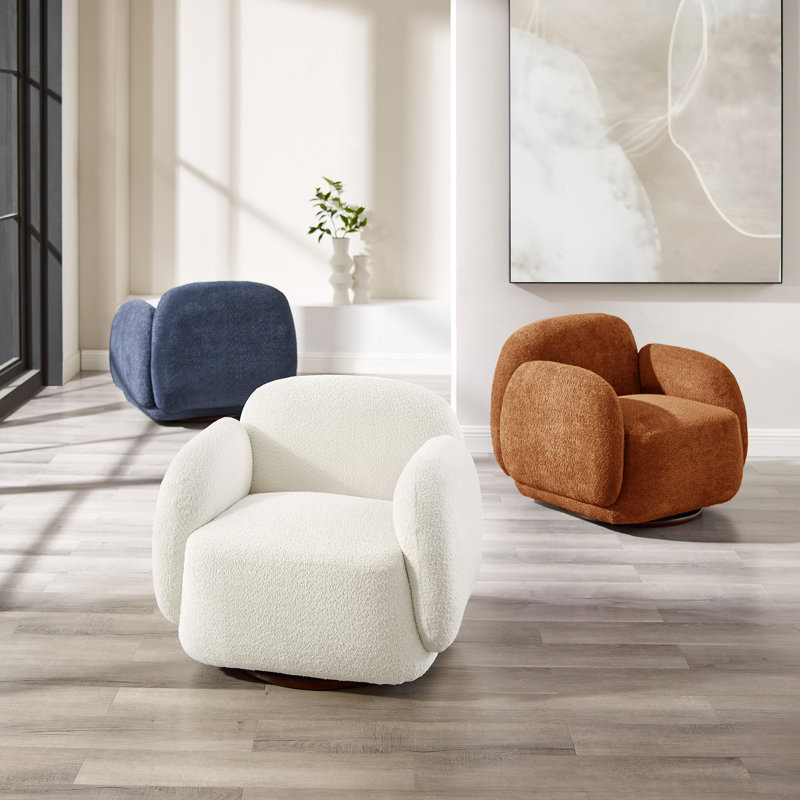 Latitude Run® Jarisa 35" W 360 degree Swivel Barrel Chair Accent chair Arm chair & Reviews | Wayfair